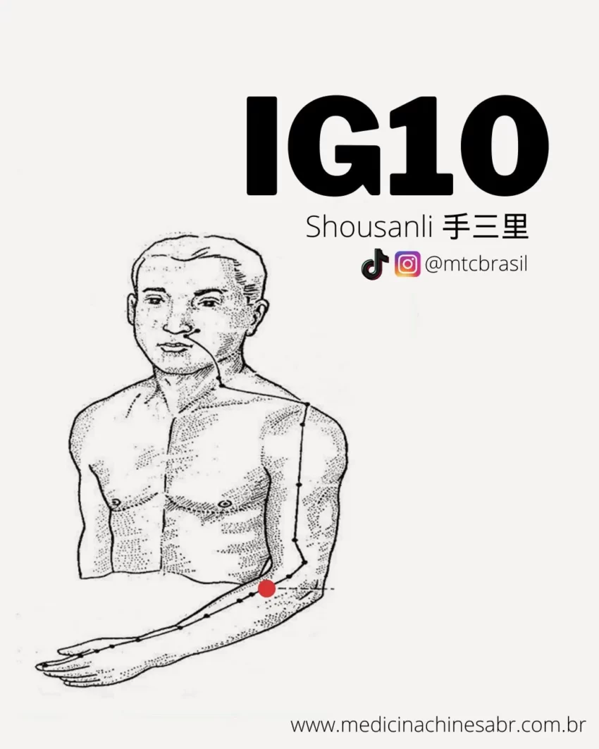 Ponto de Acupuntura - IG10 Shousanli 手三里 shǒu sān lǐ